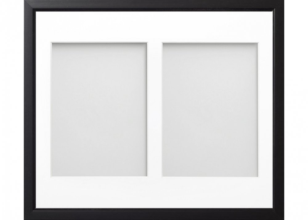 Drayton Multi Aperture Black 12x10 frame with White mount cut for image ...