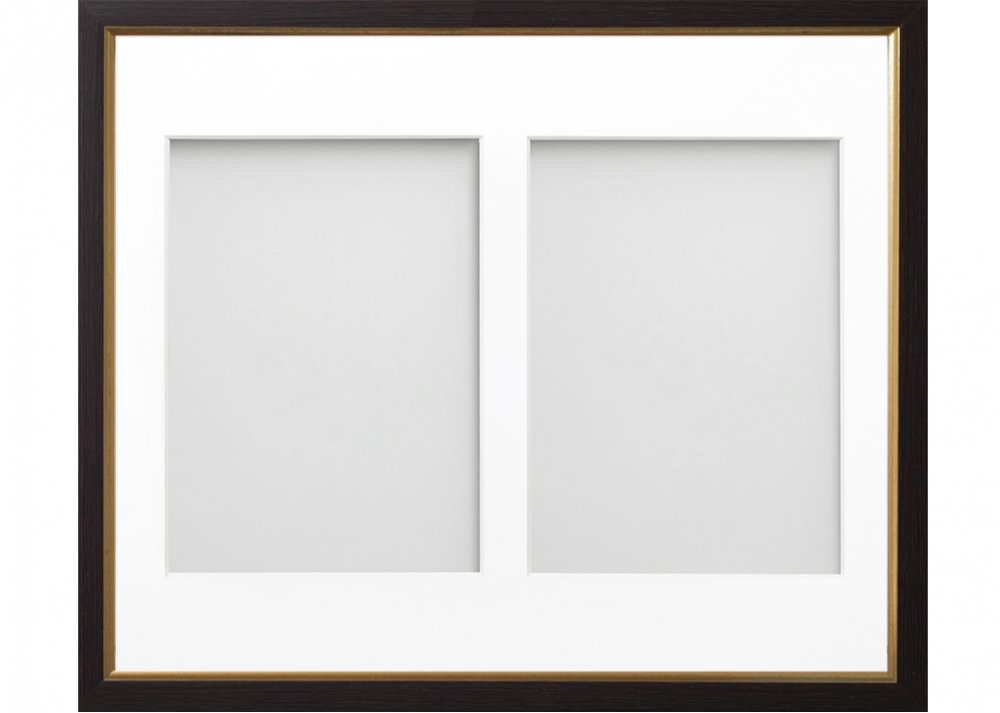 Drayton Multi Aperture Black with Gold Inset 12x10 frame with White ...