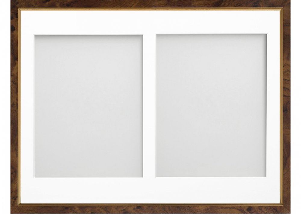 Drayton Multi Aperture Walnut 16x12 frame with White mount cut for ...