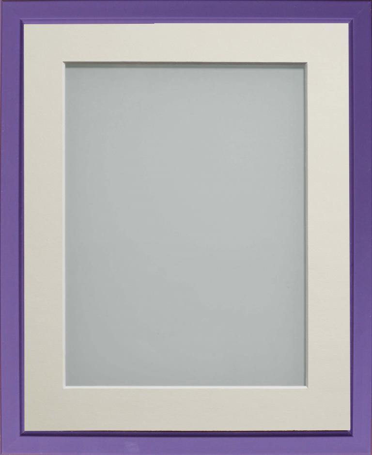 Drayton Purple 16x12 frame with Ivory mount cut for image size 12x10