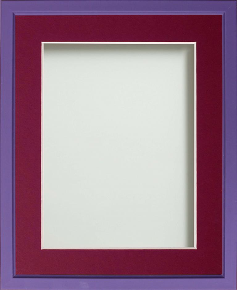 Drayton Purple 16x12 frame with Plum mount cut for image size 12x10