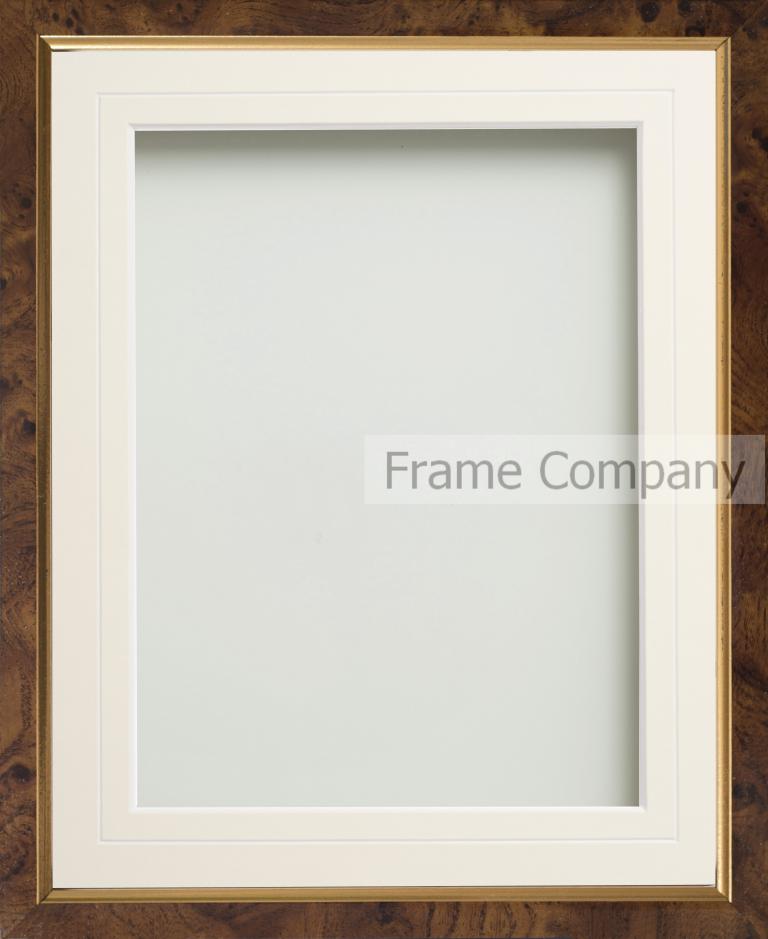 Drayton Walnut 9x7 frame with Ivory V Groove mount cut for image size 8x6