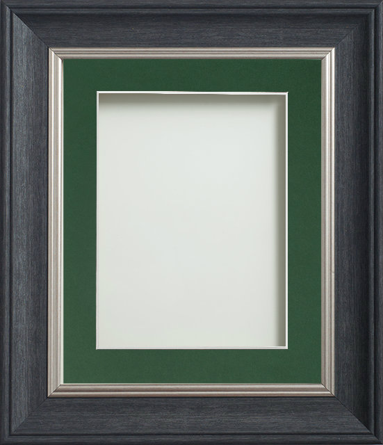 Drummond Charcoal Grey 16x12 frame with Bottle Green mount cut for ...
