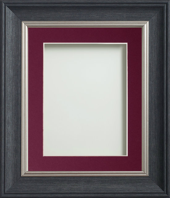 Drummond Charcoal Grey 6x4 frame with Plum mount cut for image size 4x3