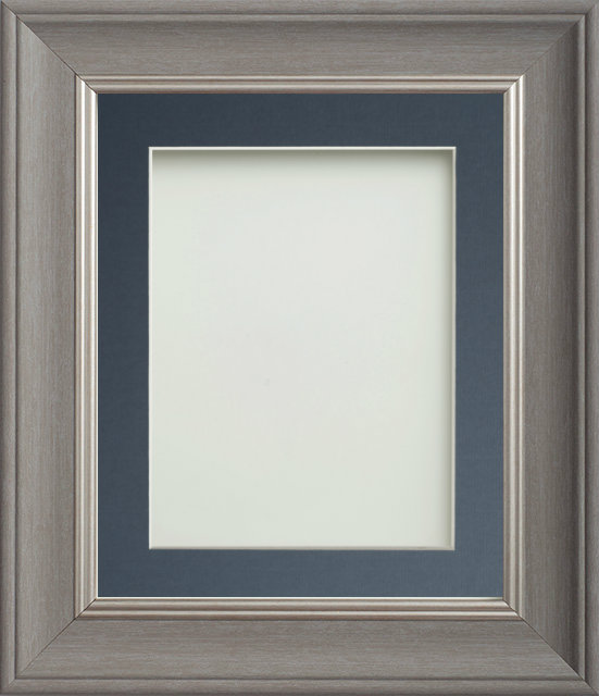 Drummond Gunmetal Grey 10x8 frame with Blue mount cut for image size 7x5