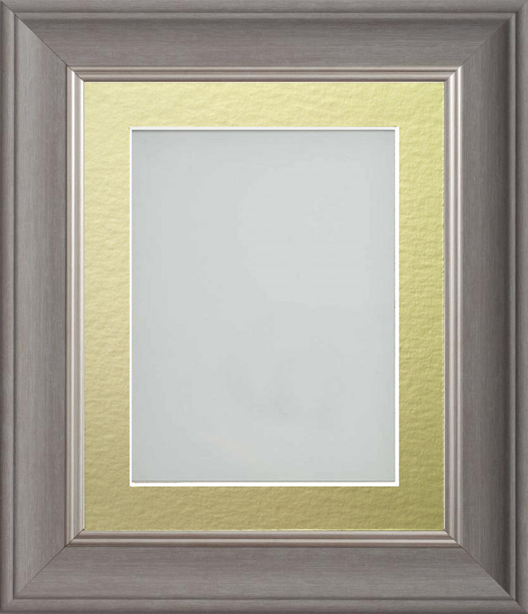 Drummond Gunmetal Grey 16x12 frame with Gold mount cut for image size 14x10