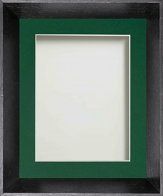Eccleston Black 18x14 frame with Bottle Green mount cut for image size