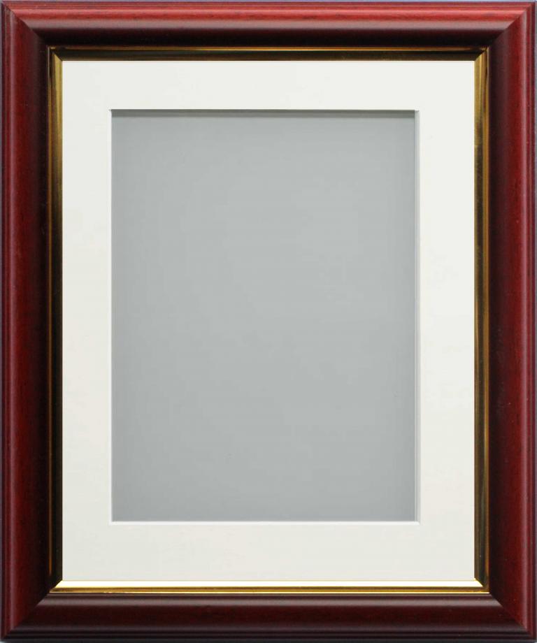 Eldridge Gold 10x10 frame with Off-White mount cut for image size 5x5