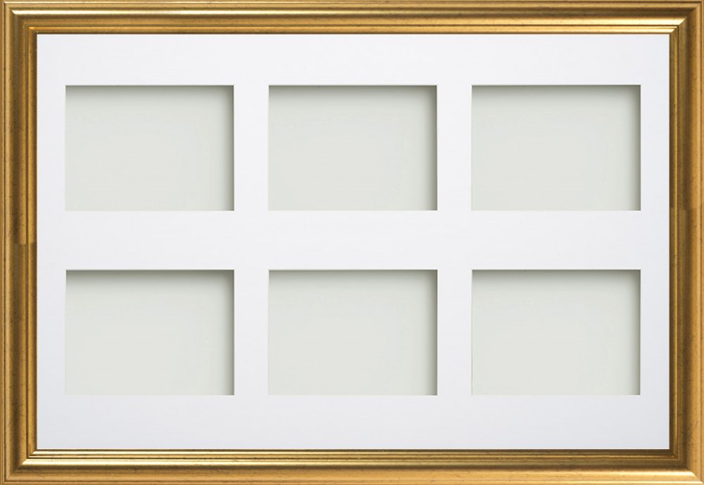 Eldridge Multi Aperture Gold 30x20 frame with White mount cut for image ...