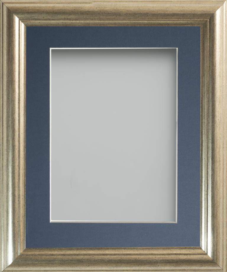 Eldridge Silver A4 (11.75x8.25) frame with Blue mount cut for image ...