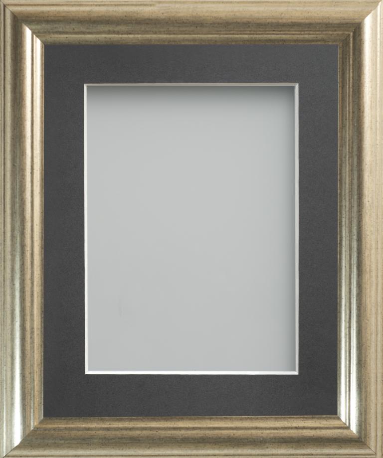 Eldridge Silver 14x11 frame with Grey mount cut for image size 12x8