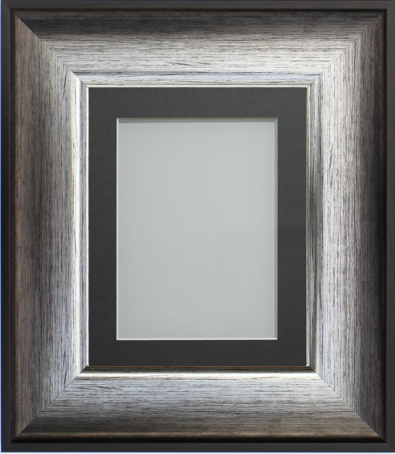 Esmerelda Black and Silver 36x24 frame with Grey mount cut for image ...