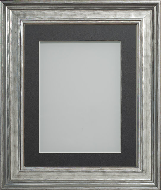 Farraday Silver Leaf 18x14 frame with Grey mount cut for image size