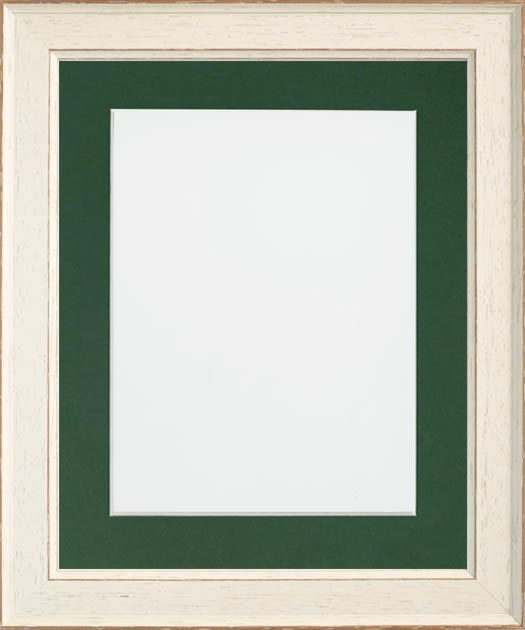 Farrell Rustic Cream 16x12 frame with Bottle Green mount cut for image ...