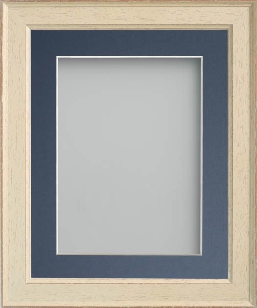 Farrell Rustic Hessian 5x5 frame with Blue mount cut for image size