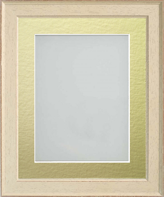 Farrell Rustic Hessian 5x5 frame with Gold mount cut for image size