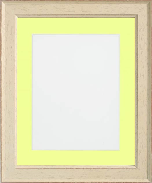 Farrell Rustic Hessian 5x5 frame with Lemon Bon Bon mount cut for image ...