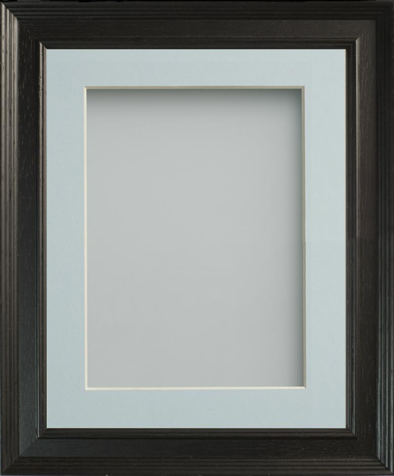 Franklin Black 30x20 frame with Light Blue mount cut for image size A2 ...