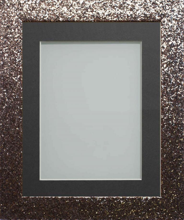 Glitter Gold 6x4 frame with Grey mount cut for image size 5x3