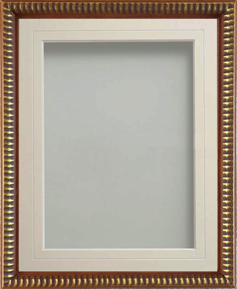 Grantham Burnt Gold A4 (11.75x8.25) frame with Ivory V-Groove mount cut ...