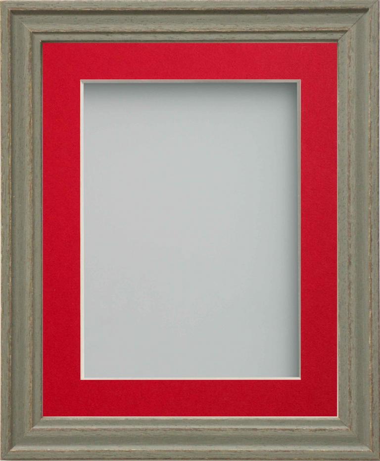 Harrington Storm Grey 10x8 frame with Red mount cut for image size 7x5