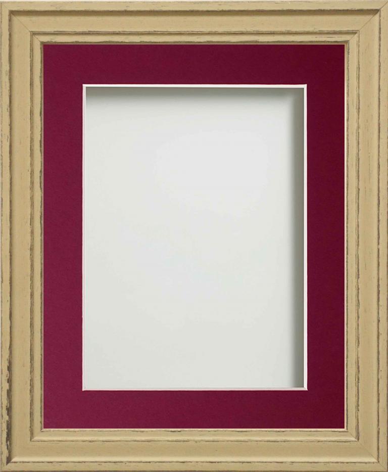 Harrington Taupe 14x11 frame with Plum mount cut for image size 12x8