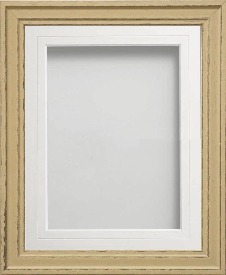 Harrington Taupe 14x11 frame with White V-Groove mount cut for image ...