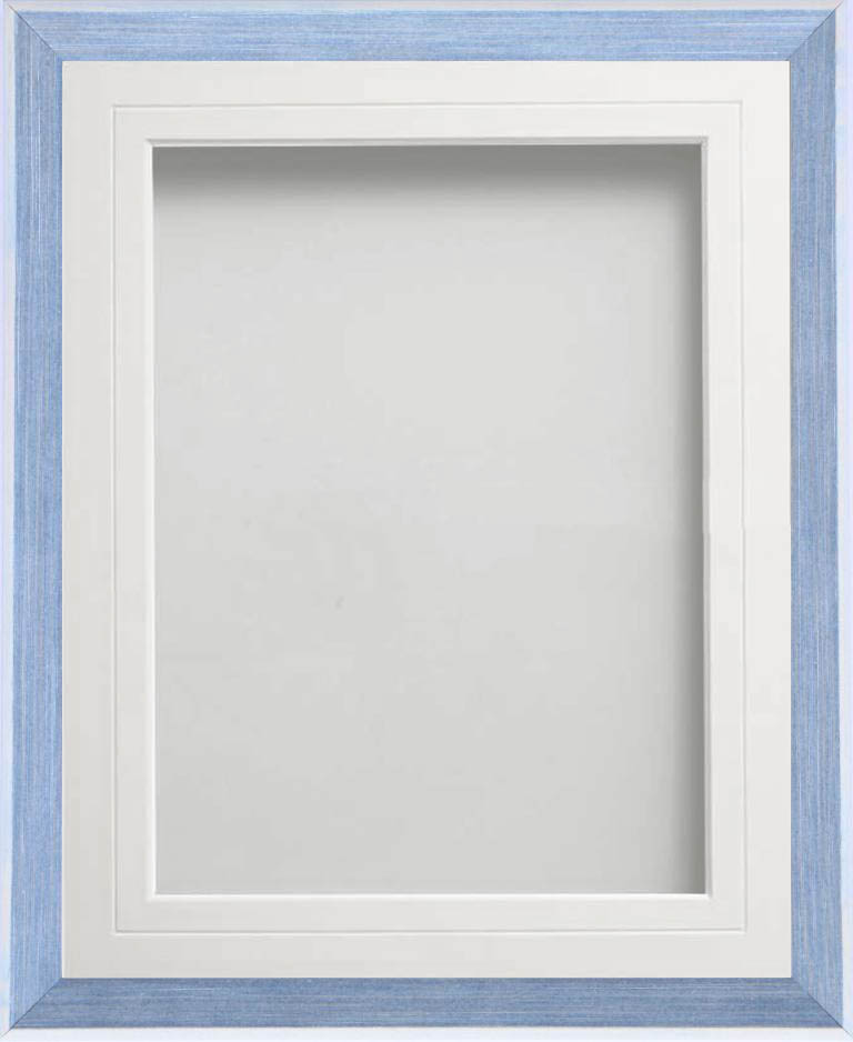 Hawthorn Dusty Blue A4 (11.75x8.25) frame with White V-Groove mount cut ...