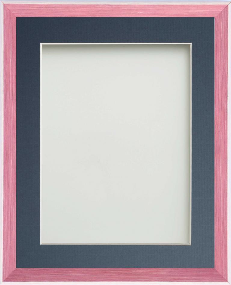 Hawthorn Raspberry Pink 16x12 frame with Blue mount cut for image size ...