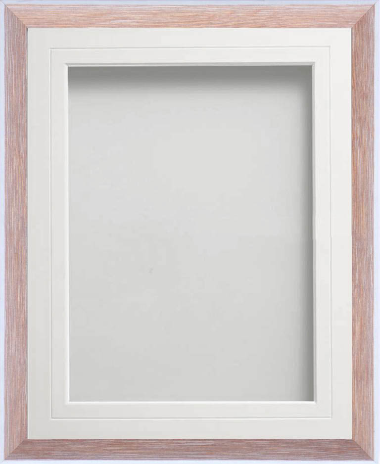 Hawthorn Terracotta Brown 9x7 frame with White V-Groove mount cut for ...