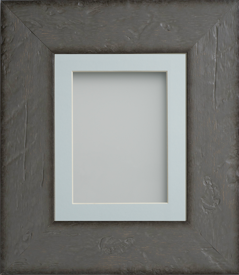 Hoxton Grey 24x18 frame with Light Blue mount cut for image size