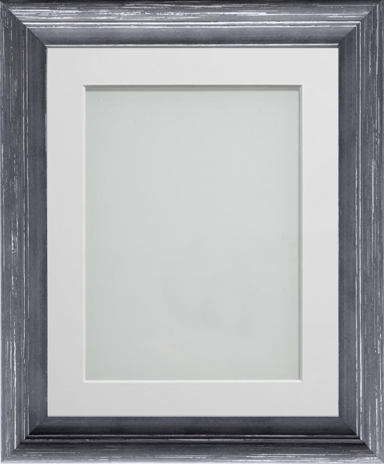 Huntley Charcoal 18x12 frame with Off-White mount cut for image size