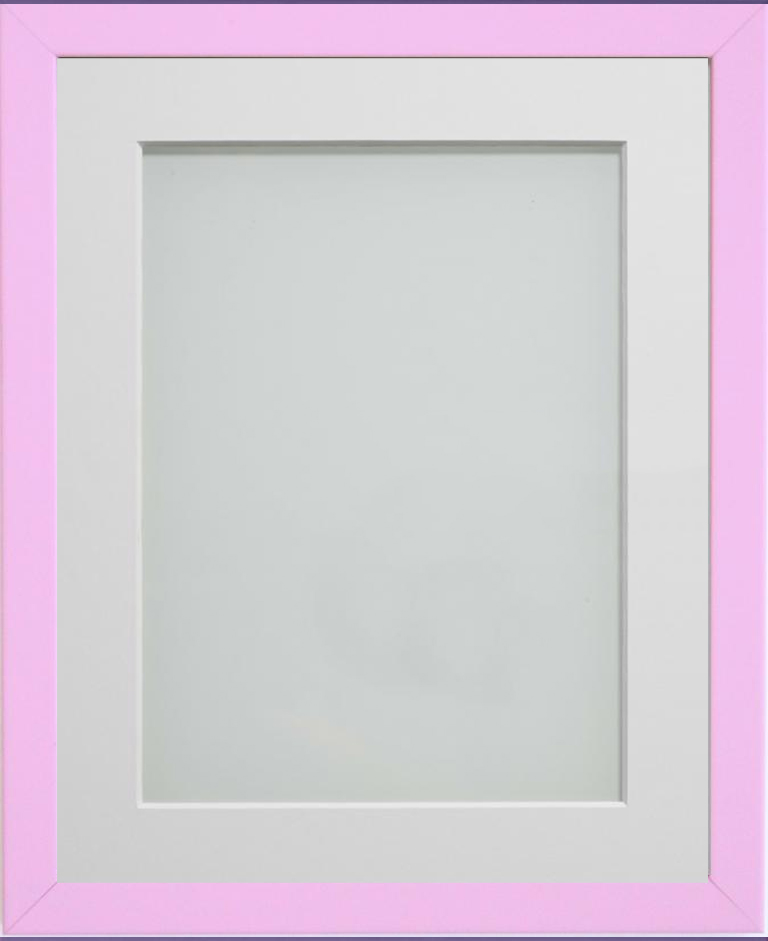 Jellybean Baby Pink A4 (11.75x8.25) frame with Off-White mount cut for ...