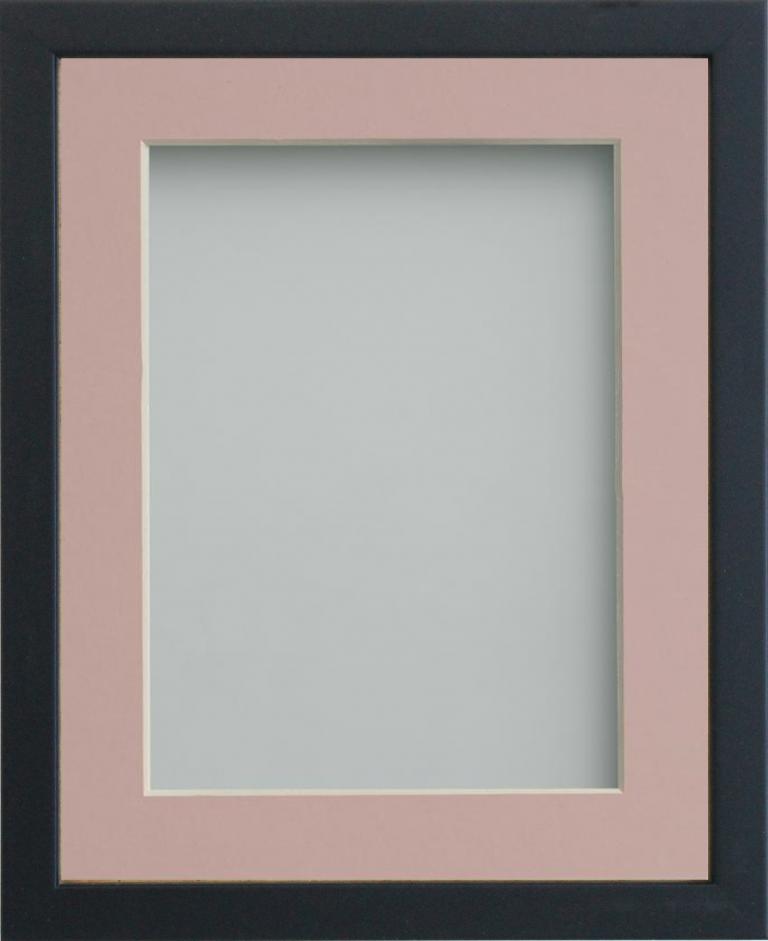 Jellybean Black 18x12 frame with Pink mount cut for image size