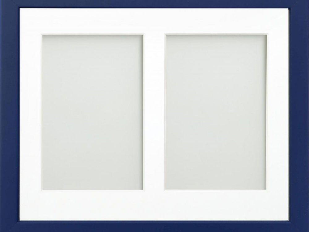 Jellybean Dark Blue 20x10 frame with White mount cut for image size 7x5 ...