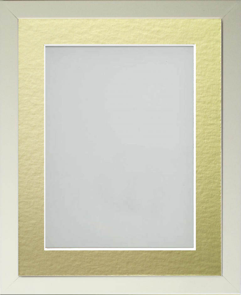 Jellybean Ivory 16x12 frame with Gold mount cut for image size 12x10
