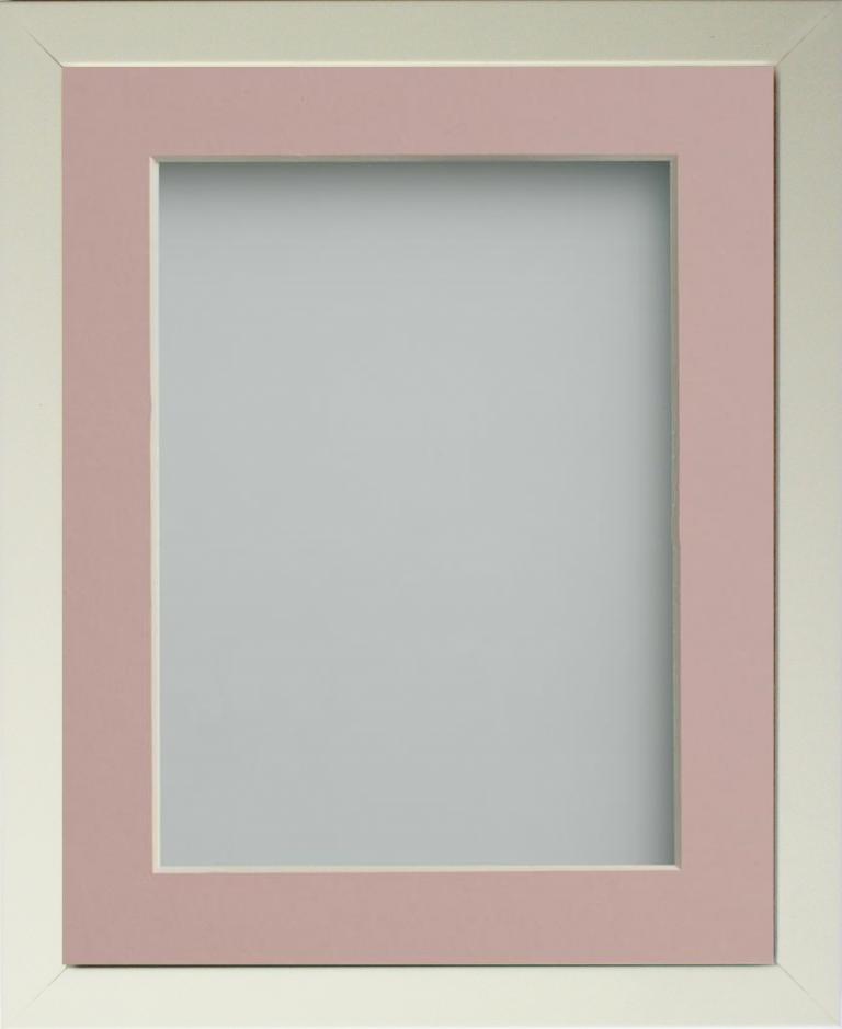 Jellybean Ivory 18x12 frame with Pink mount cut for image size