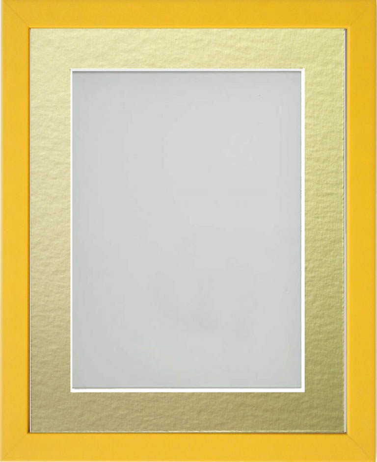 Jellybean Mustard Yellow A4 (11.75x8.25) frame with Gold mount cut for ...