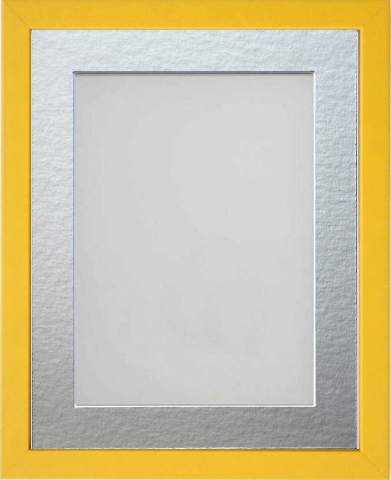 Jellybean Mustard Yellow A4 (11.75x8.25) frame with Silver mount cut ...