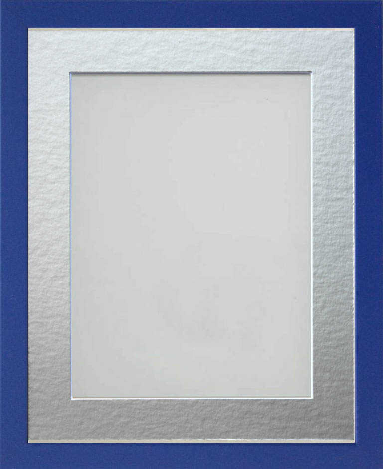 Jellybean Royal Blue 20x10 frame with Silver mount cut for image size
