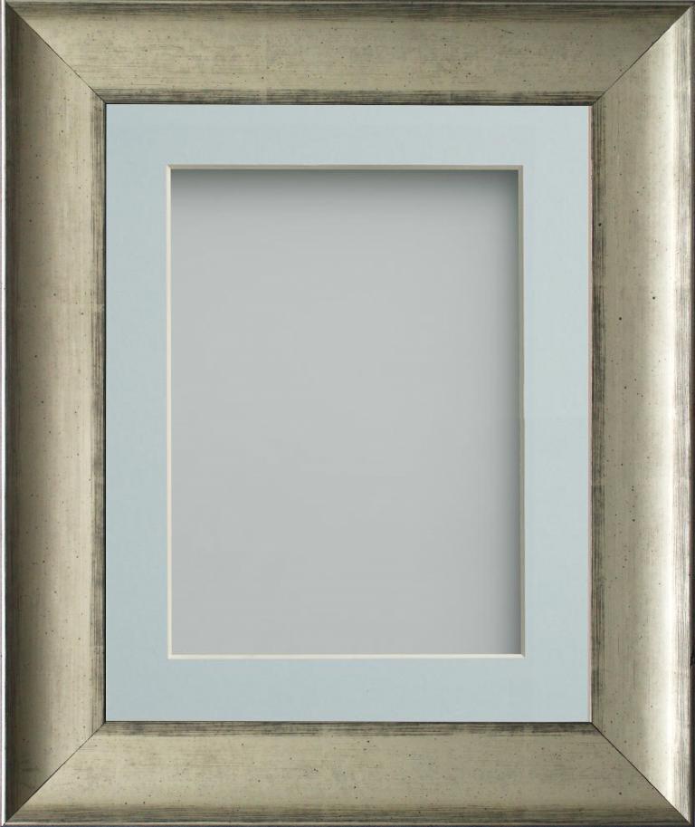 Kendrick Antique Silver 10x8 frame with Light Blue mount cut for image ...