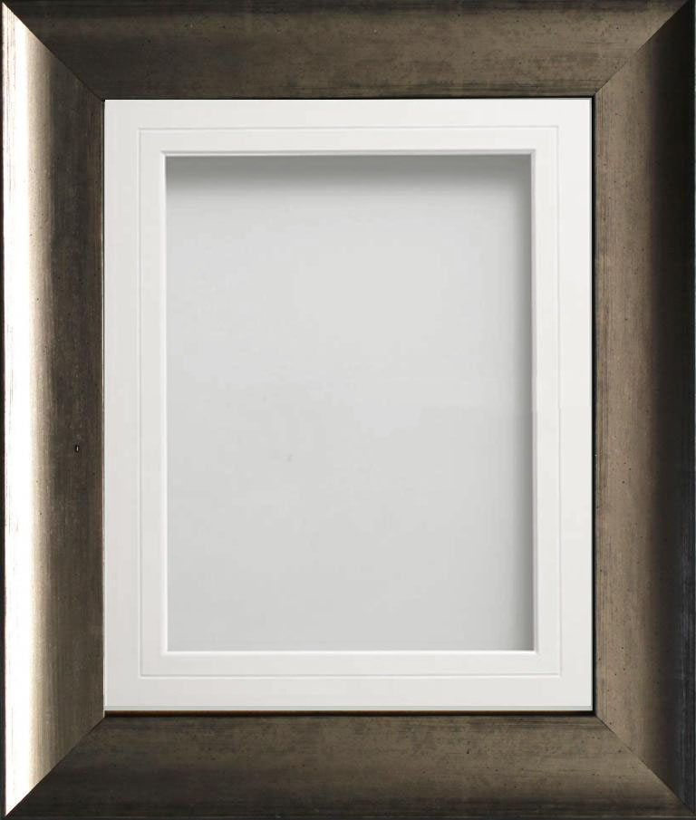 Kendrick Charcoal A4 (11.75x8.25) frame with White V-Groove mount cut ...