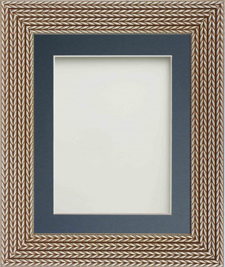 Ledbury Champagne 40x30 frame with Blue mount cut for image size 30x20