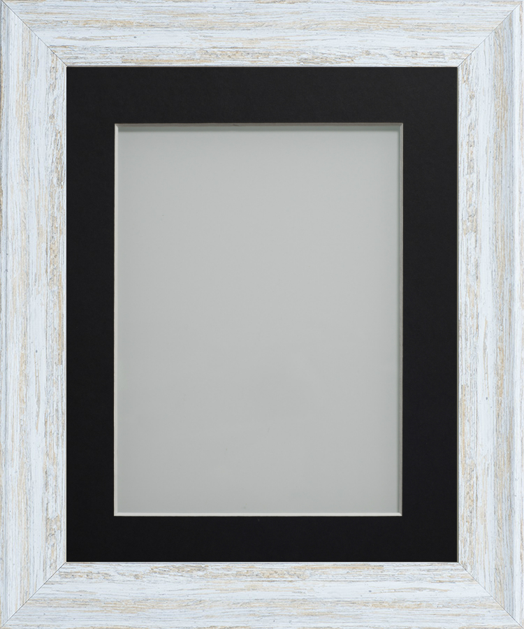 Lynton Rustic White 14x11 frame with Black mount cut for image size A4 ...
