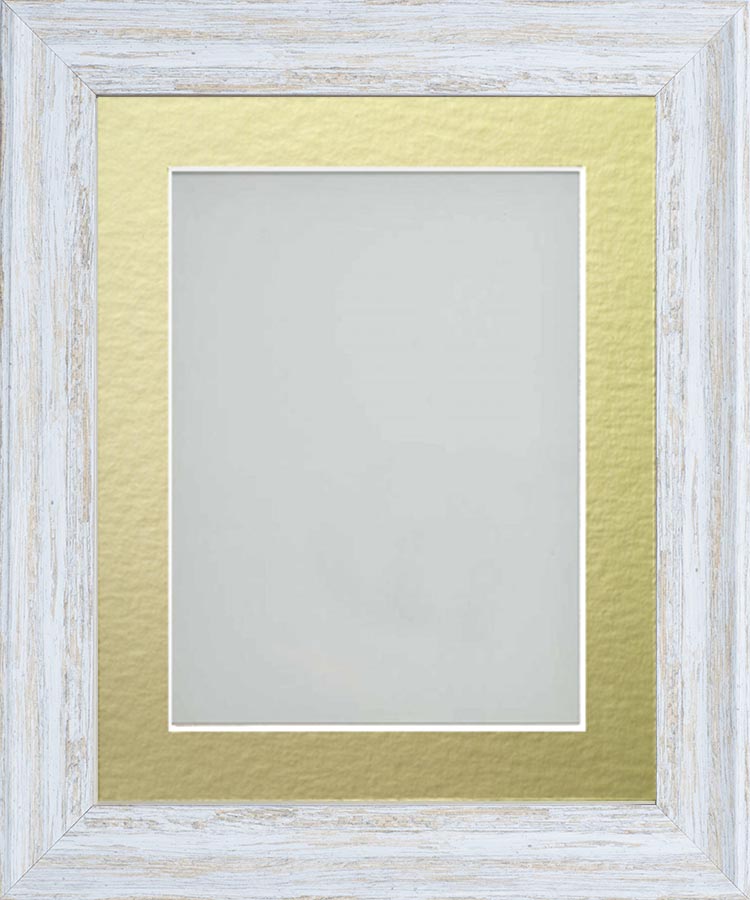 Lynton Rustic White 20x16 frame with Gold mount cut for image size A3 ...