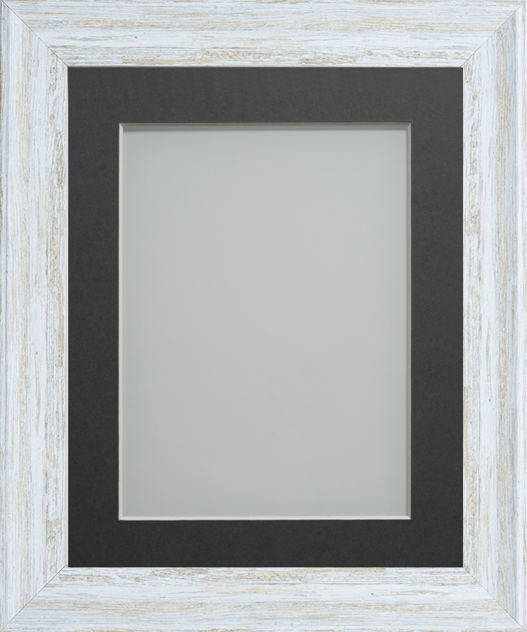 Lynton Rustic White 14x11 frame with Grey mount cut for image size A4 ...