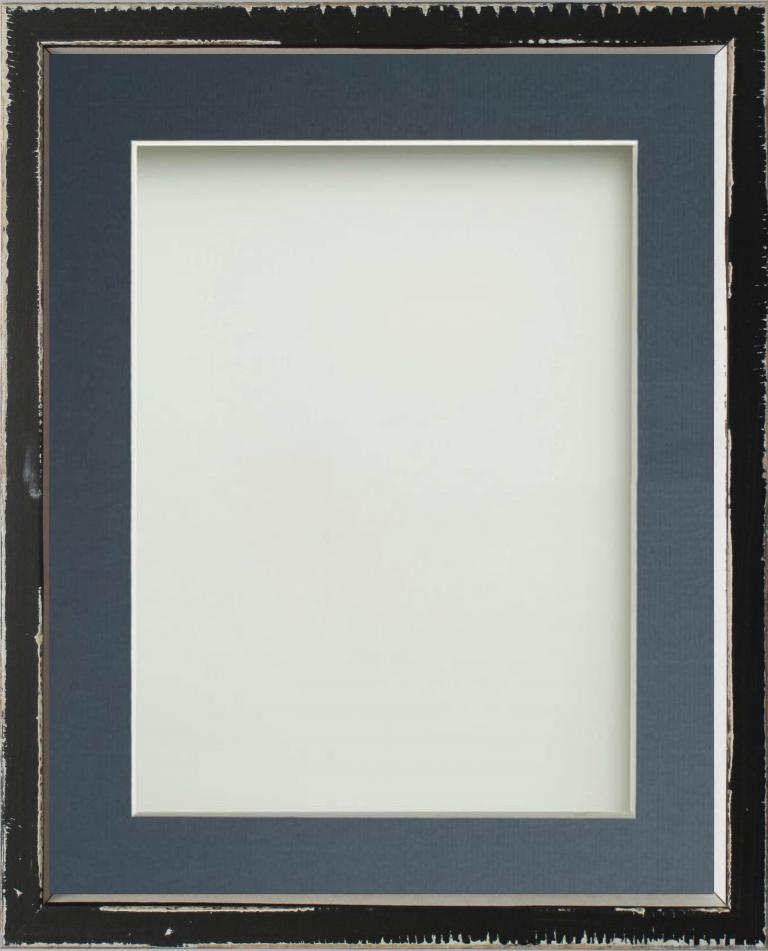 Madeleine Charcoal Grey 10x8 frame with Blue mount cut for image size 8x6