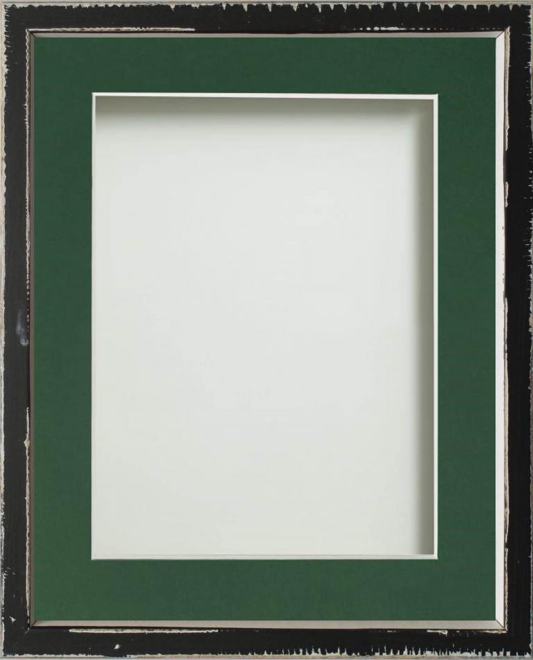 Madeleine Charcoal Grey 10x8 frame with Bottle Green mount cut for ...
