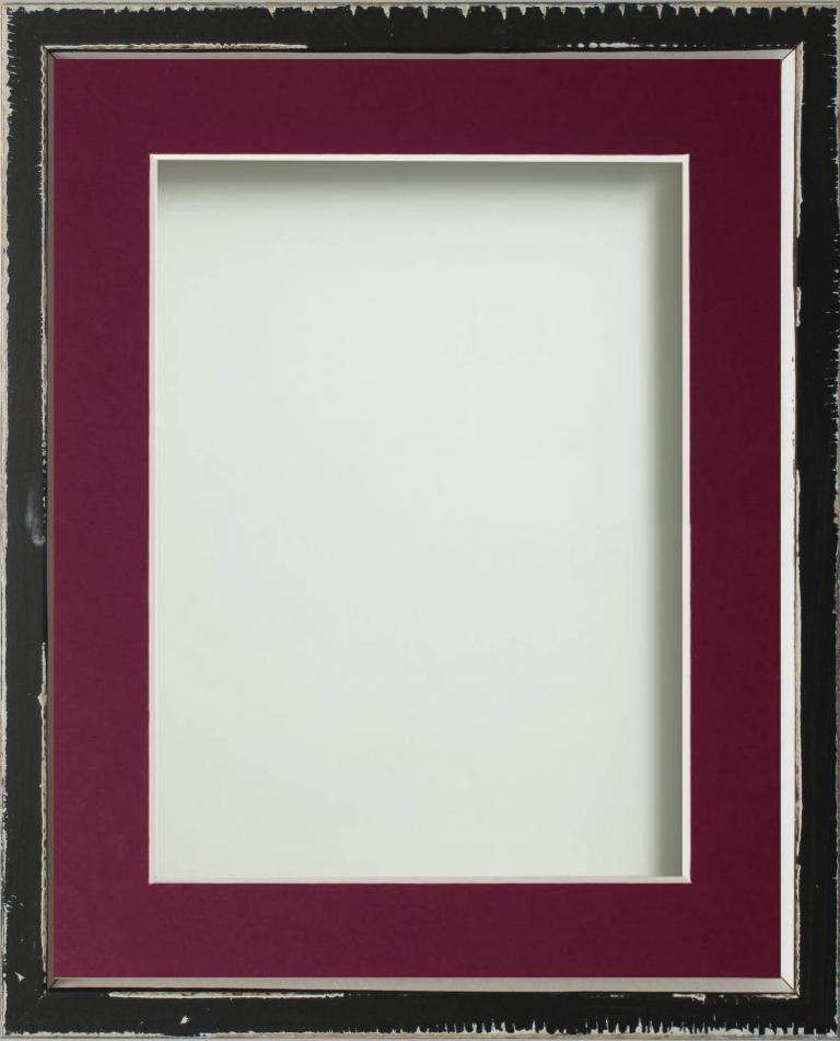 Madeleine Charcoal Grey 14x11 frame with Plum mount cut for image size ...