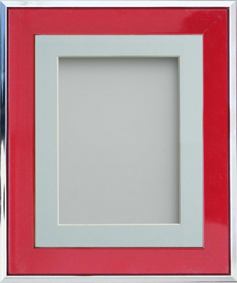 Morgan Red 14x11 frame with Light Blue mount cut for image size A4 (11 ...
